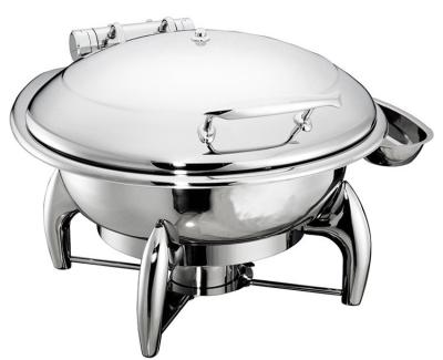 Cina pentola piena idraulica rotonda dell'alimento di fonte di calore di induzione o di spirito del coperchio dell'acciaio inossidabile del piatto di logoramento 6.0Ltr Dia.35cm in vendita
