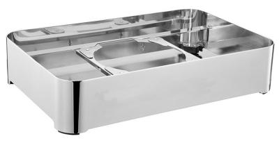 China Full Size Stainless Steel Induction Chafing Dish GN1/1 Food Pan 9.0Ltr with Matching Stand Buffet Food Warmer for sale