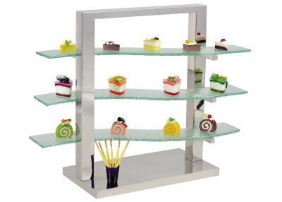 China 3 - Layer Glass Cake Display Stand with Platters Decorating for Banquet Serving Buffet for sale