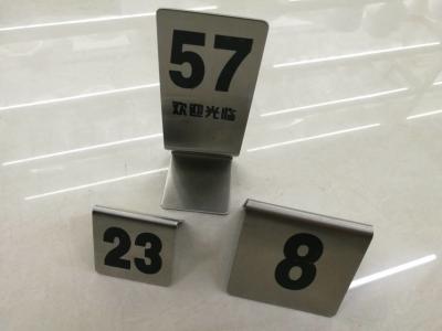 China Stainless Steel Reserved Table Number Stands in English or Chinese Restanurant Room for sale