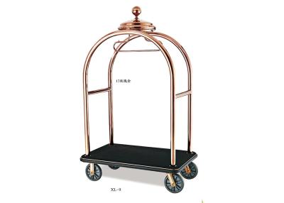 Cina Acciaio inossidabile Chrome/carrello dei bagagli dell'hotel di rivestimento/carretto d'ottone bagaglio di rotolamento in vendita