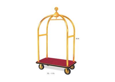 Cina Acciaio inossidabile Chrome/carrello dei bagagli dell'hotel di rivestimento/carretto d'ottone bagaglio di rotolamento in vendita