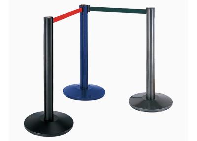 China Retractable Belt Type Railing Stand Stainless Steel Crowd Control / Guidance Stanchion with Dia.32CM Wide Weighted Base for sale
