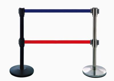 China Retractable Belt Type Railing Stand Stainless Steel Crowd Control / Guidance Stanchion with Dia.32CM Wide Weighted Base for sale