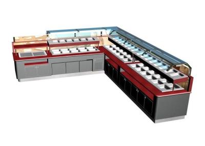 Cina Attrezzatura commerciale del buffet del ristorante a forma di L, L (6325+4700) x W1000 x H (850+650) millimetri in vendita