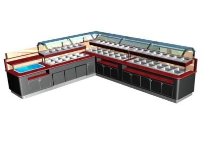 Cina Attrezzatura commerciale del buffet del ristorante a forma di L, L (6325+4700) x W1000 x H (850+650) millimetri in vendita
