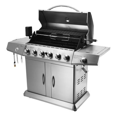Cina Girarrosto all'aperto dello sputo della griglia del barbecue del gas del girarrosto della roccia della lava di 6 bruciatori con il motore in vendita