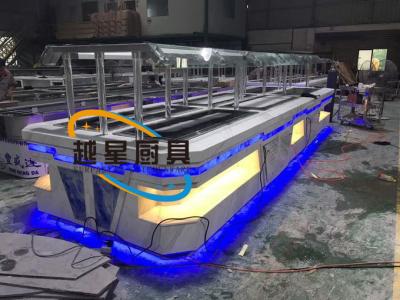 Cina Il marmo commerciale giallo del granito dell'attrezzatura del buffet del LED completa il cavalletto sopraelevato di cristallo in vendita