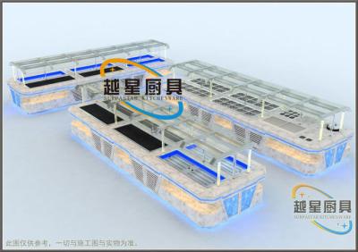 Cina Il marmo commerciale giallo del granito dell'attrezzatura del buffet del LED completa il cavalletto sopraelevato di cristallo in vendita