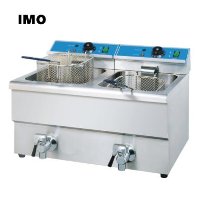 Cina friggitrice elettrica del canestro 12L*2 del doppio del ripiano dell'attrezzatura occidentale della cucina 6kw in vendita
