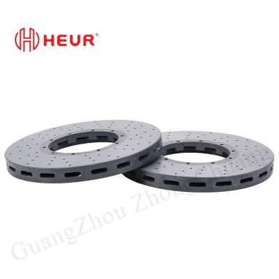 Cina Dischi ceramici di carbonio per freni HEUR per Porsche 718 GT4RS (sostituzione) - Set posteriore 400x32 mm in vendita