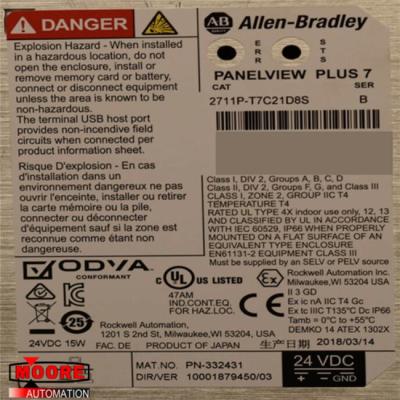 China 2711P-T7C21D8S 2711PT7C21D8S Allen Bradley AB PanelView plus Schnittstellennorm-Modell des Betreiber-7 zu verkaufen
