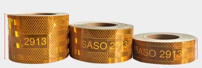 China Factory Supplied PET Metalized Hi Vis Yellow Saso 2913 Reflective Tape for Cars Trucks Reflective Material for sale