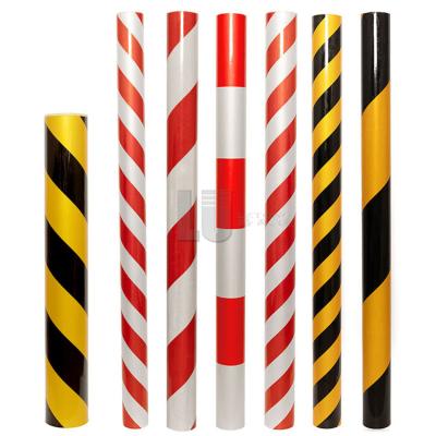 China Crystal Color Grid Reflective Film Sticker Lattice Yellow Black & Red White Diagonal Reflective Strip Warning Tape for sale