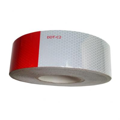 China High Visibility Red White Reflective Tape For Vehicle 6 Inchx6 Inch for sale