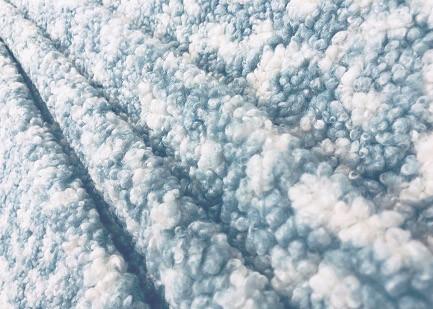 340GSM 100% Polyester Velvet Fabric Circle Fleece Loop Blue And White