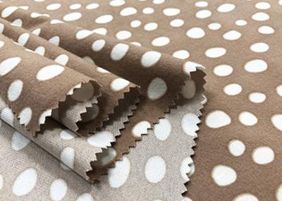 China 140GSM 100 Percenten van het de Stoffenwater van het Polyesterfluweel de Druk voor Bruine Huis Textiel Witte Punten Te koop