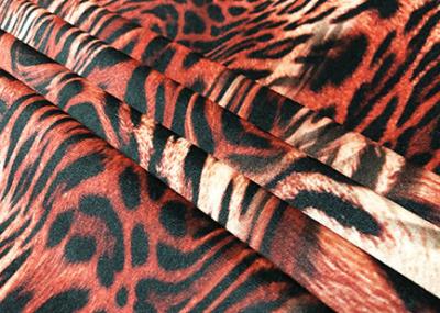 Cina Tessuto del velluto del poliestere di 260GSM Velboa per la larghezza del Dress Tiger Pattern 150cm di signore in vendita