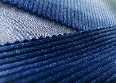 Cina tessuto elastico del velluto a coste del poliestere di 250GSM 92% per i blu navy degli accessori in vendita