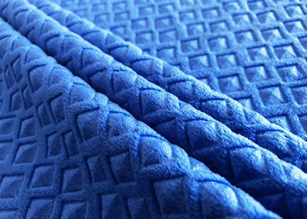 200GSM Embossed Velvet Fabric / Sofa Polyester Velvet Upholstery Fabric Prussian Blue