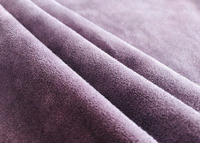 China 400GSM Stretchy 92% Polyester Double Suede Material For Clothing Taro Purple for sale