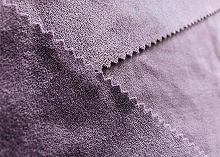400GSM Stretchy 92% Polyester Double Suede Material For Clothing Taro Purple