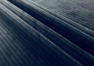 Cina Stampa a strisce 100% di calore del poliestere del nero blu 240GSM del tessuto del velluto in vendita