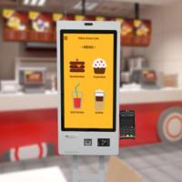 China Self Ordering Ticket Dispensing Machine Barcode Scanner Kfc Self Service Kiosk for sale