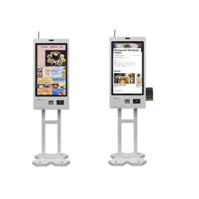China Customized 21.5 Inch Wall Mounted Self Service Ordering Kiosk for Restaurants Touch Screen POS Terminal Food Order Payment SDK for sale