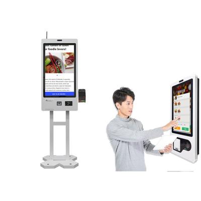 China 27inch Touch Screen Self Ordering Kiosk machine With 80mm Printer Scanner for sale