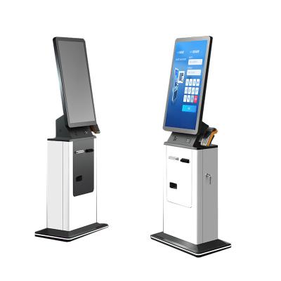 China Crtly Hotel Check in Check Out Passport Scanner Card Reader Dispenser Payment Machine Coin Cash Acceptor QR Scanner Payment Kiosk for sale