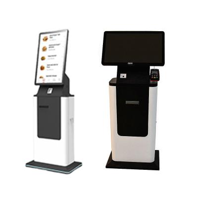 China OEM ODM Self Service Payment Terminal Touch Screen Hotel Check in Barcode Reader Card Dispenser Ticket Printer Kiosk Machine for sale