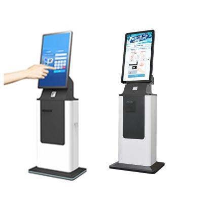 China Custom Hotel Self Check in Checkout Kiosk Touch Screen Self Service Payment Kiosk with QR Code Reader and Thermal Printer for sale