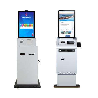 China Touch Screen Pos Terminal Self Service Kiosk Currency Cash Payment Kiosk Card Dispenser Self Printer Scanner Kiosk Terminal for sale
