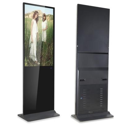 China 55 Inch Indoor Floor Standing Win10 Touch Screen Kiosk Advertising Screen Totem for sale