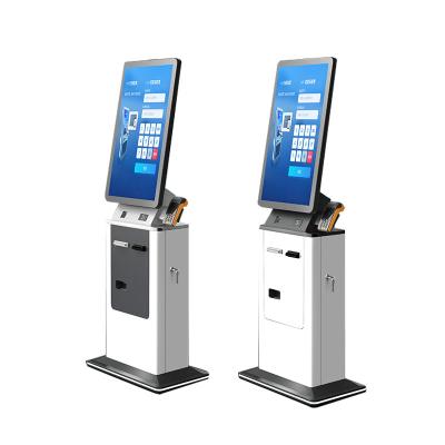 China 32 Inch Self Passport Scanner Kiosk Hotel Check in and Out Room Card Dispenser Android Self Service Payment Kiosk Terminal for sale