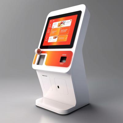 China 27 Inch Cash Register Coin Receiver Self Service Payment Kiosk NFC Card Reader for sale