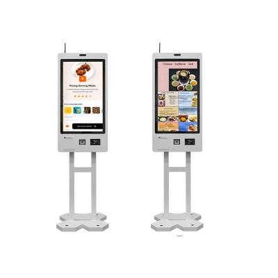 Cina 22.7 inch Capacitive touch Food Ordering Kiosk Machine con QR Code Scanner Printer in vendita