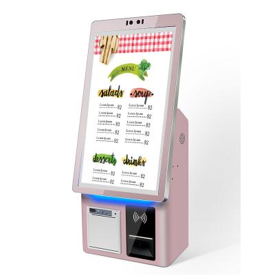 China Self Service 21.5 Inch Terminal Kiosk 80mm Printer Barcode Reader POS Bracket Touch Screen Payment Kiosk With Desktop Base for sale