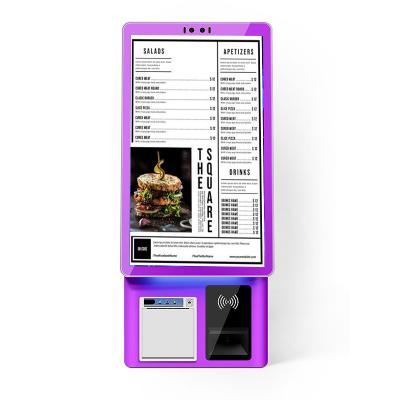 China Self Ordering Kiosk Restaurant 21.5inch Touch Screen Scan QR Code Ticket Printer POS Self Service Food Ordering Payment Kiosk for sale
