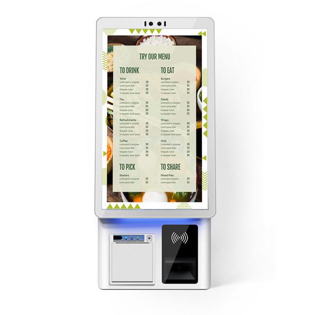 21.5 inch self-ordering kiosk with touch screen interface