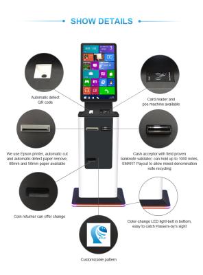 China Self Service Restaurant Kiosk With Customizable Colors And FHD Resolution For Ticket Printing for sale