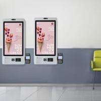 China Wall Mountable Restaurant Self Ordering Kiosk With Ticket Printing And RFID Reader for sale