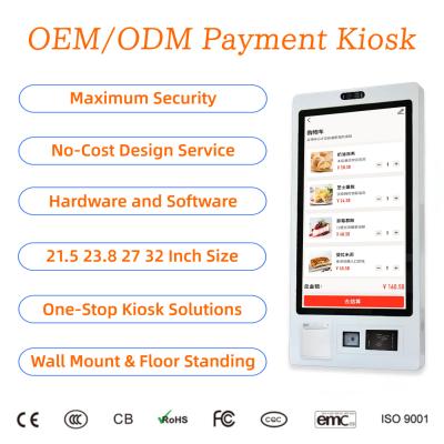 China Fast Food Self Service Kiosk Touch Screen Self Service Scan QR Code Ticket Printer Cash Ordering Payment Kiosk for Restaurant for sale