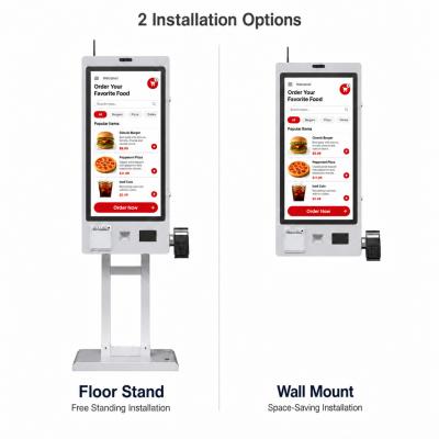 China 21.5 Inch Self Ordering Kiosk with Floor Stand Wall Mounted and Android13/14, Win7/8/10/Linux OS for sale