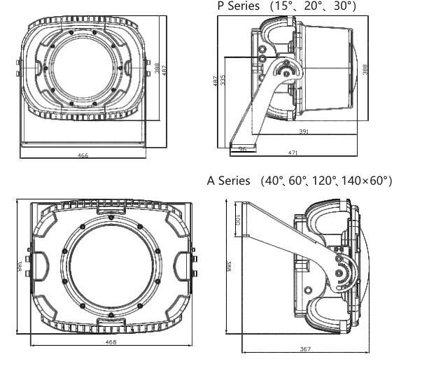 15/30 beam Angle 25000 Lumen 200W Marine Lights for Boats