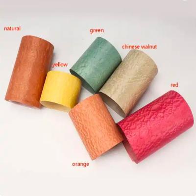 Cina Fogli di rivestimento in legno decorativo colorato arancione, rivestimento in legno colorato da 0,6 mm a 3 mm in vendita