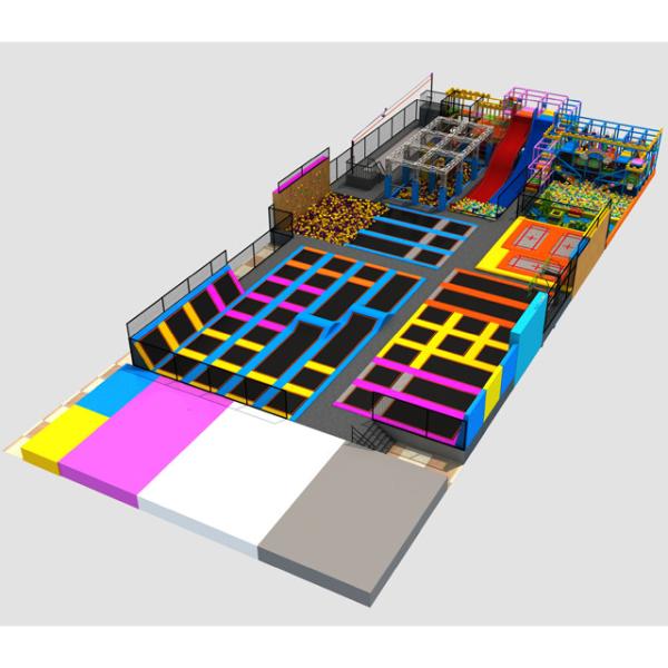 Quality Apply to Theme Park Trampoline Park Pokiddo Slam Dunk Basketball Indoor Playground Ninja Warrior Course with Protective Net for sale