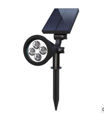 China IP44 Outdoor Solar Power Landscape Spot Lights/ 4 LEDs 1W SolarPanel White Light Spotlight Garden Lamp for sale