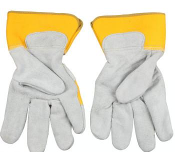 China Welding Hand Gloves/ Cow Split Welding Leather Working Gloves with Flock Lining Reinfored Thumb for sale